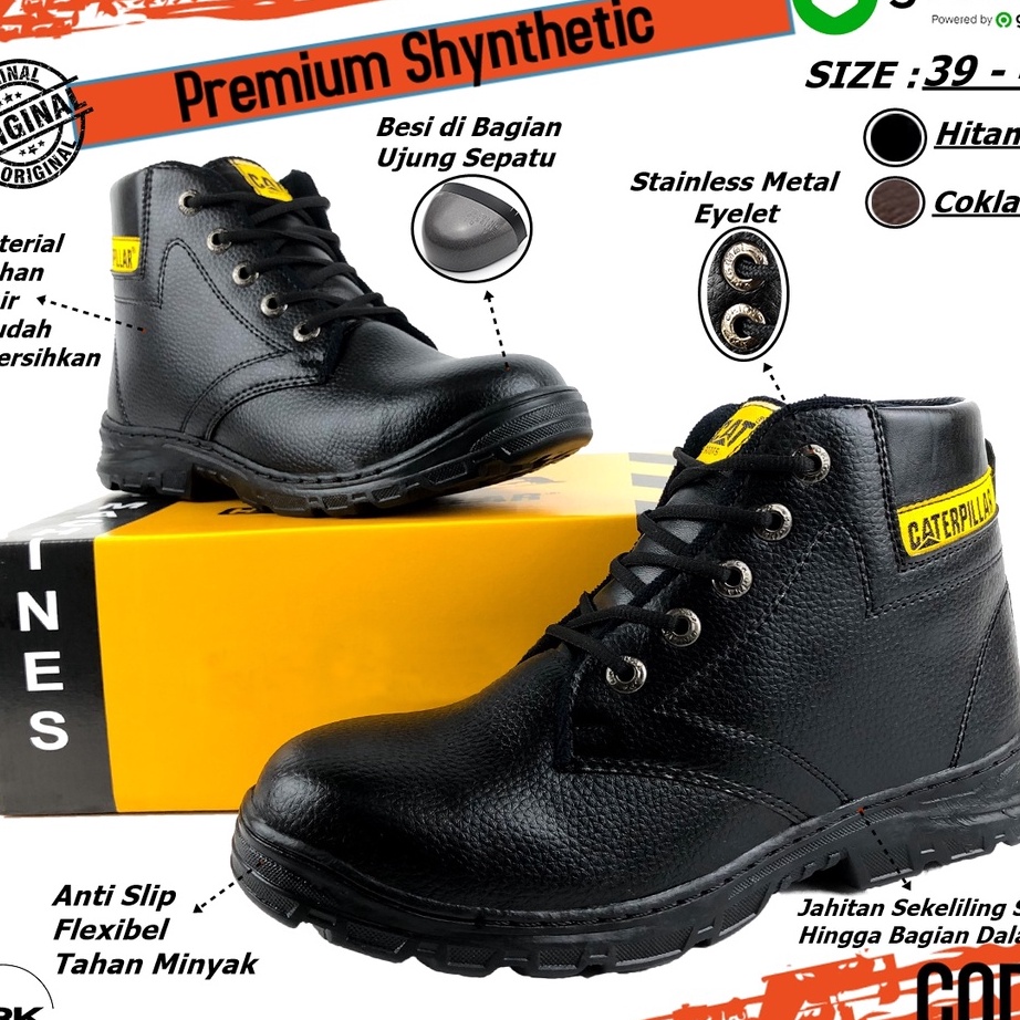Jual Sepatu Safety Boot Pria Proyek Ujung Besi Septi Kerja Lapangan ...