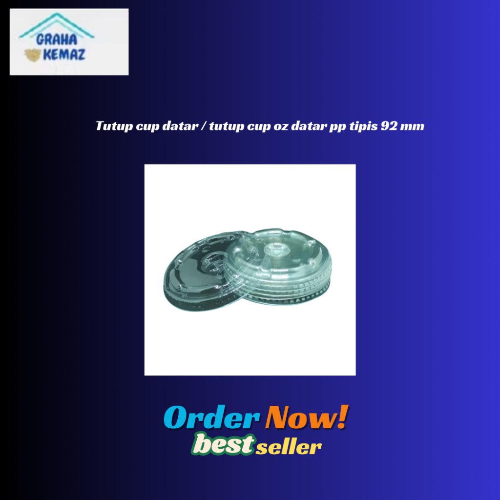 Jual Tutup cup datar / tutup cup oz datar pp tipis 92 mm murah isi ...