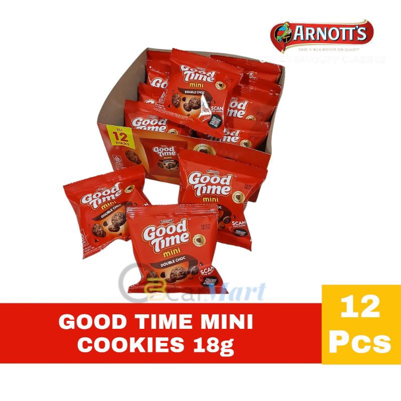 Jual GOOD TIME MINI COOKIES 1 dus isi 12 Double Choco 18g | Shopee ...