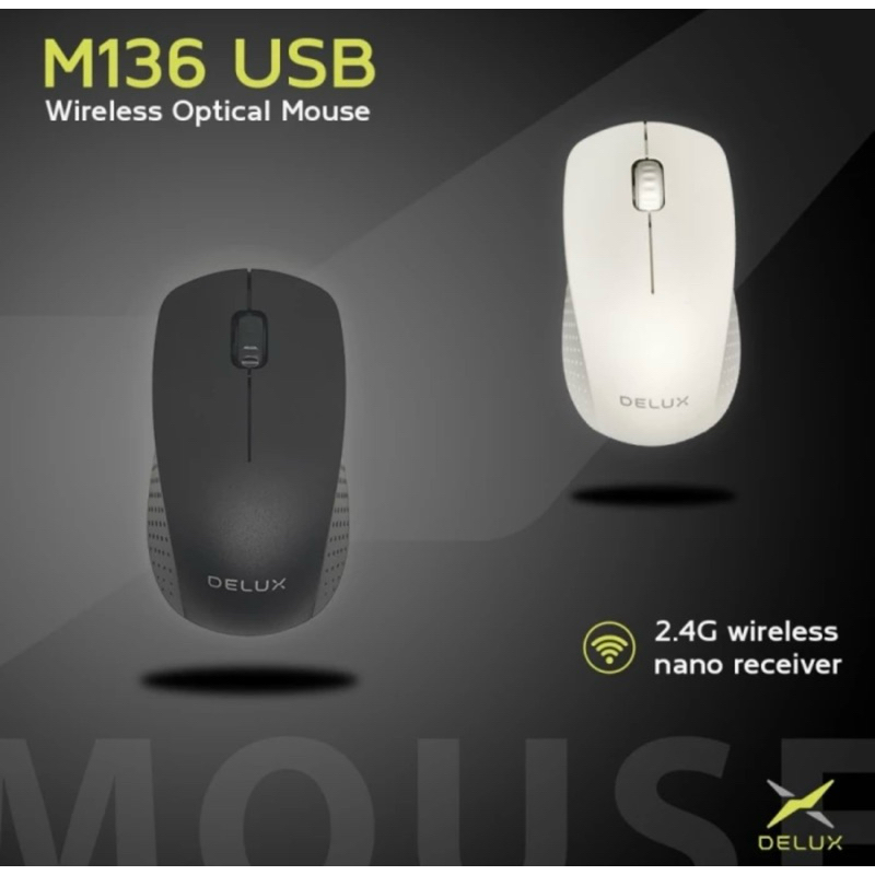 Jual Mouse Delux Wireless M136 | Shopee Indonesia