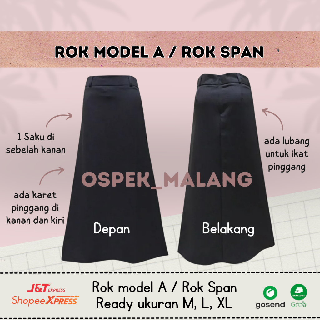 Jual ROK A HITAM (Untuk Kerja, Ospek, Dll) | Shopee Indonesia