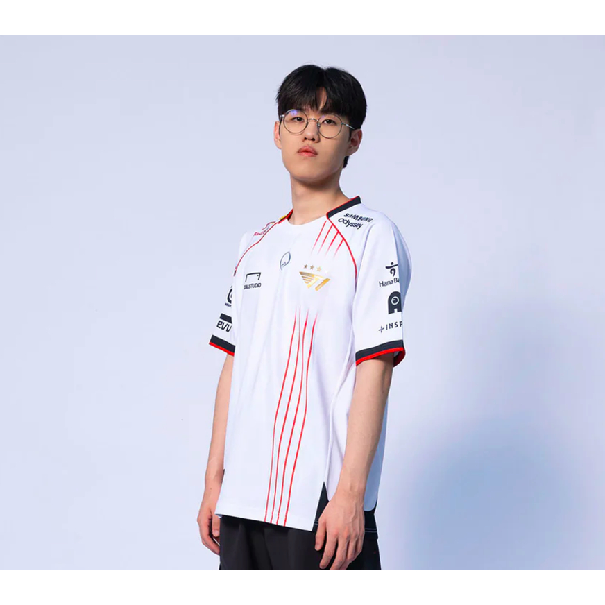 Jual Kaos Jersey Gaming Team T1 Worlds Uniform 2024 Full printing Bisa Custom Nickname Design ...