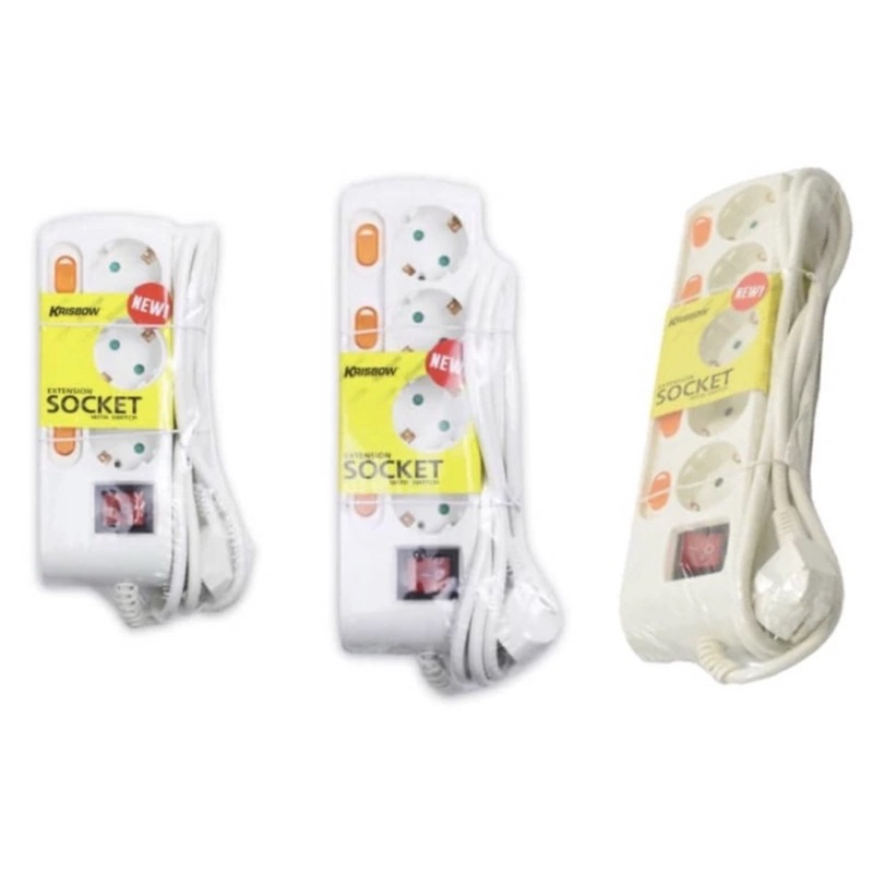 Jual KRISBOW STOP KONTAK 3, 4, 5 SOCKET DENGAN TOMBOL ON/OFF/ACE ...