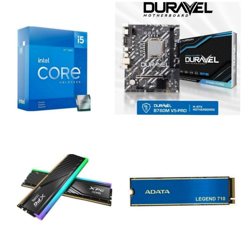 Jual Paket Processor Intel Core i5 12400 / 12400F Box Gen 12 LGA 1700 RAM DDR5 16GB B760 ...