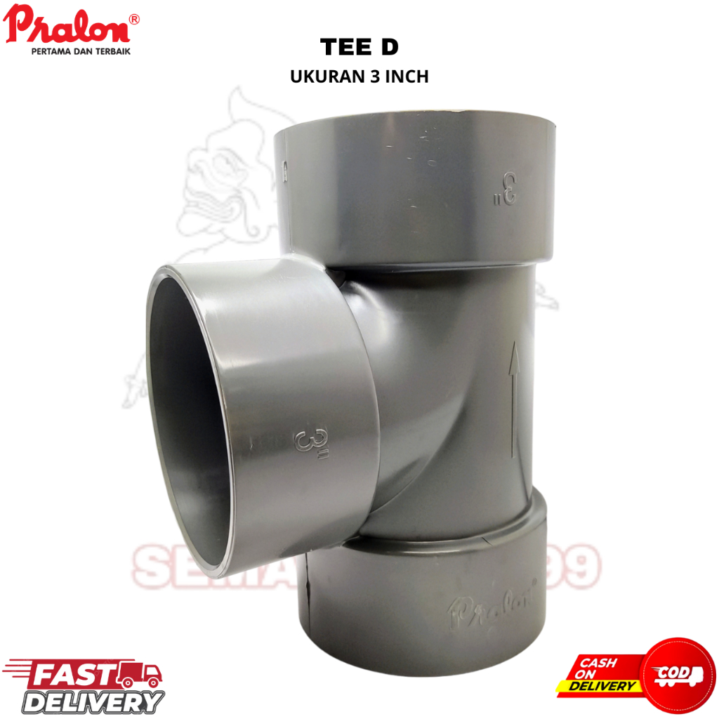 Jual t tee 3''in sambungan pipa pvc merek pralon bahan tebal seperti rucika/sambungan cabang 3 ...
