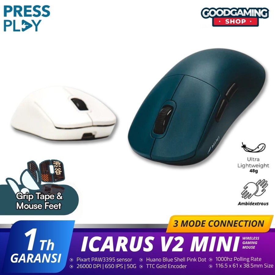 Jual Press Play ICARUS V2 Mini Ultralight 3 Mode Connection Wireless ...