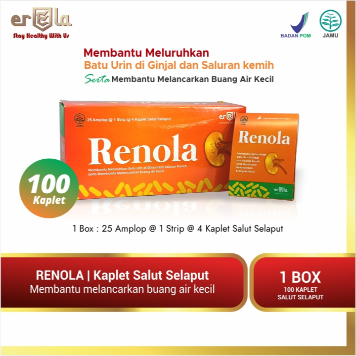 Jual RENOLA BOX (100 Kaplet) - Herbal Peluruh Batu Urin dan Batu Ginjal ...