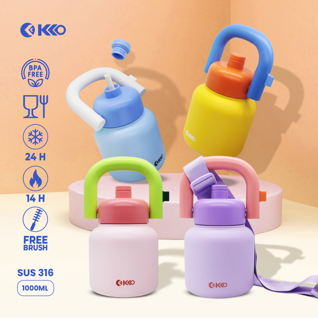 Jual KKO - KC04 Botol Minum Tumbler Matte Bulat 1 Liter Double ...