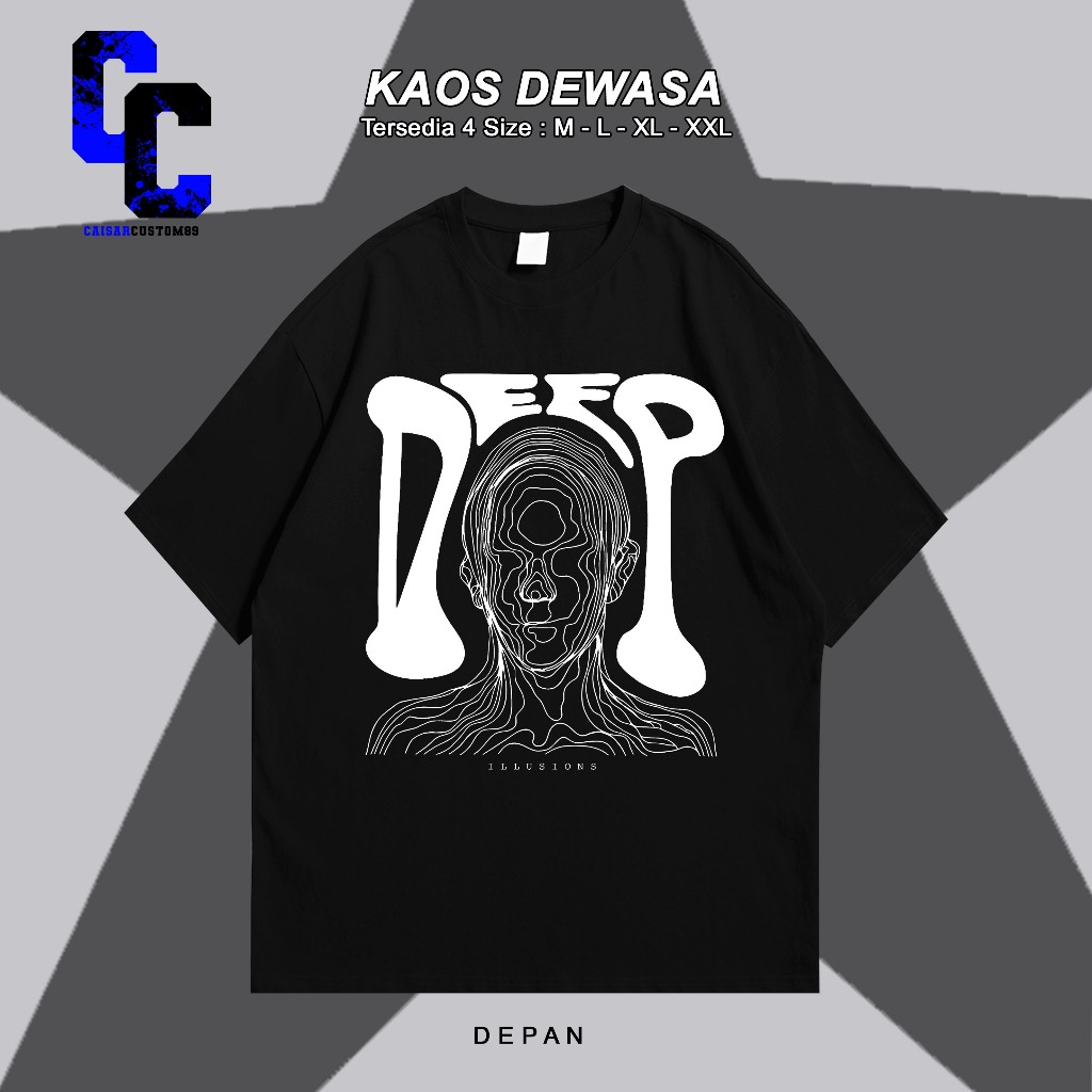 Jual Elevendays Boxy Fit DEEP Kaos Oversized Tshirt Deep Illusions Black Pria Wanita Cotton 20s ...