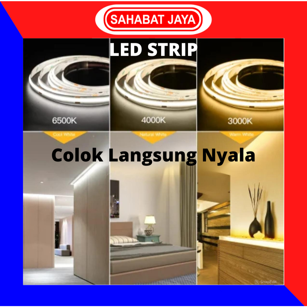 Jual HUBEN LED Strip Kuning Natural Putih 5m 12v IP20 | Shopee Indonesia