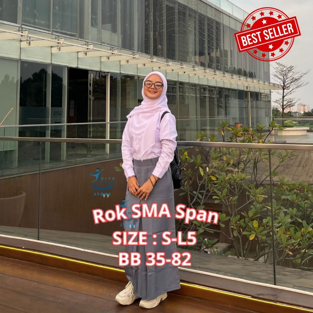 Jual ROK SEKOLAH SPAN SMA/SMK ROK SPAN BELAH 1 Abu-abu,Hitam,Coklat ...