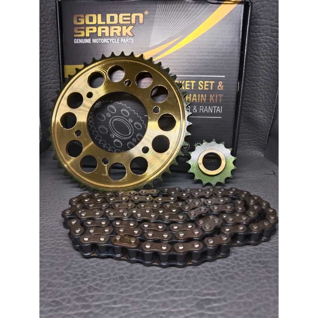 Jual GEAR PAKET GOLDEN SPARK SCORPIO 15T/44T (RANTAI UKURAN 428HG-118L ...