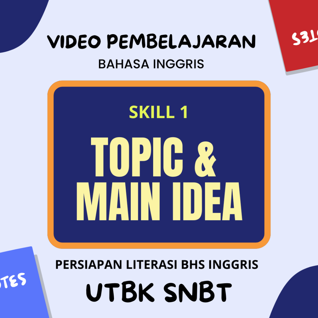 Jual VIDEO LITERASI BAHASA INGGRIS UTBK SNBT-CARA JITU MENJAWAB MODEL SOAL "TOPIC & MAIN IDEA ...