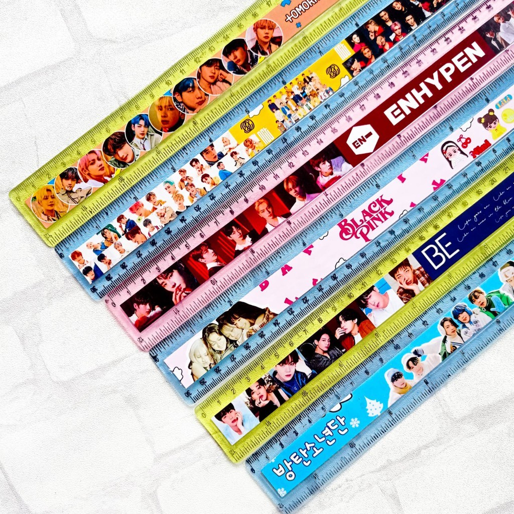 Jual Penggaris KPOP 30cm BTS Blackpink TXT iKON Stray Kids EXO SVT ...