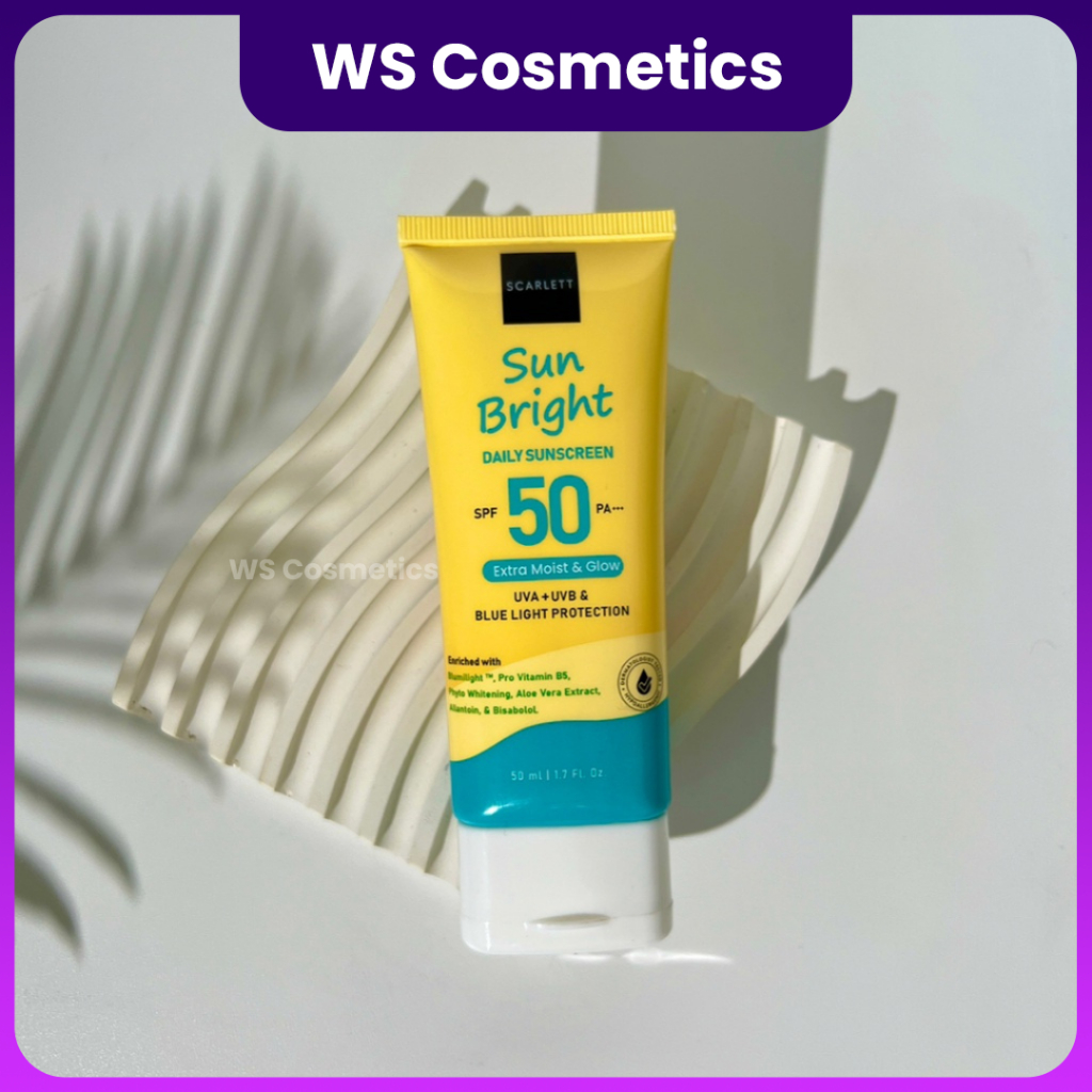 Jual Scarlett Whitening Sunscreen Sun Bright Daily SPF 50 PA+++ Sunblock Wajah | Shopee Indonesia