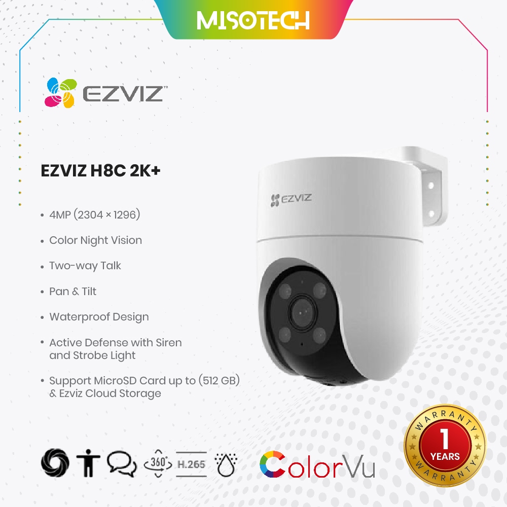 Jual Ezviz H8C 4MP 2K+ Wireless CCTV IP Pan-Tilt Outdoor WiFi Smart ...