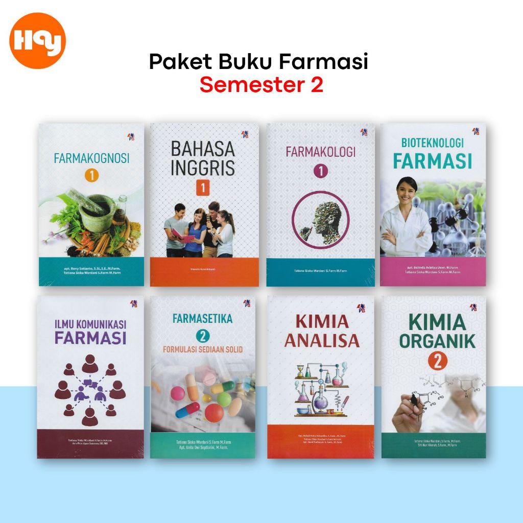 Jual Buku Paket Farmasi semester 2 | Ilmu Komunikasi Farmasi, Bioteknologi Farmasi, Farmakologi ...
