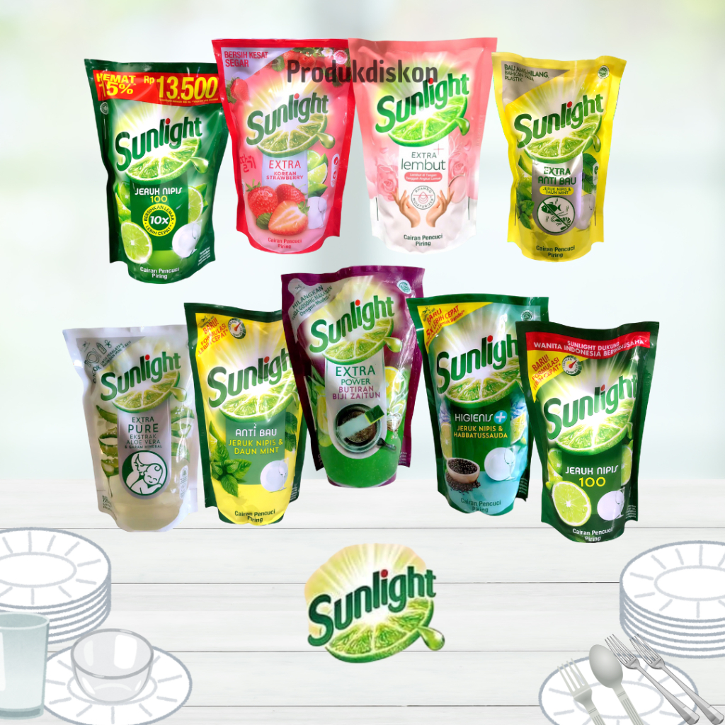 Jual SUNLIGHT Refill 560-755ML - Sabun Cair Cuci Piring | Shopee Indonesia