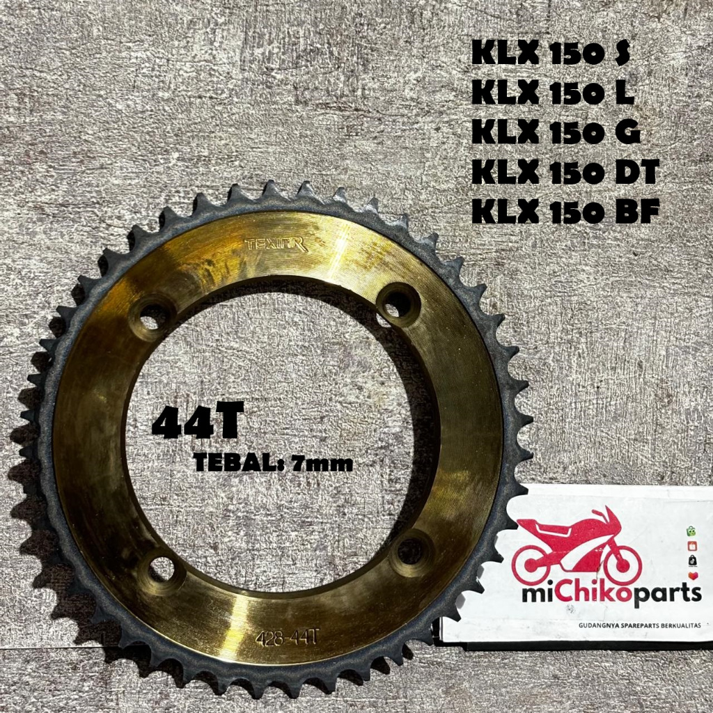 Jual Gear Gir Belakang Saja 428 - 44T Tebal 7mm KLX 150 Lama S L G New ...