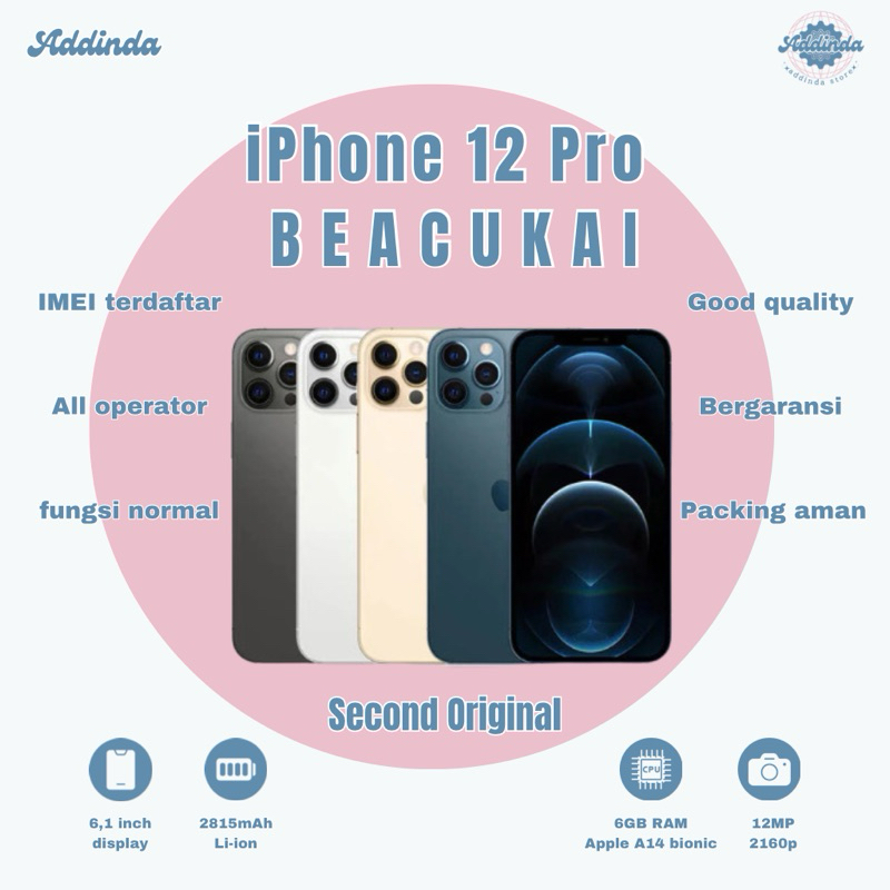 Jual Apple iPhone 12 Pro 128GB/256GB/512GB (IMEI TERDAFTAR BEA CUKAI) Seken original | Shopee ...