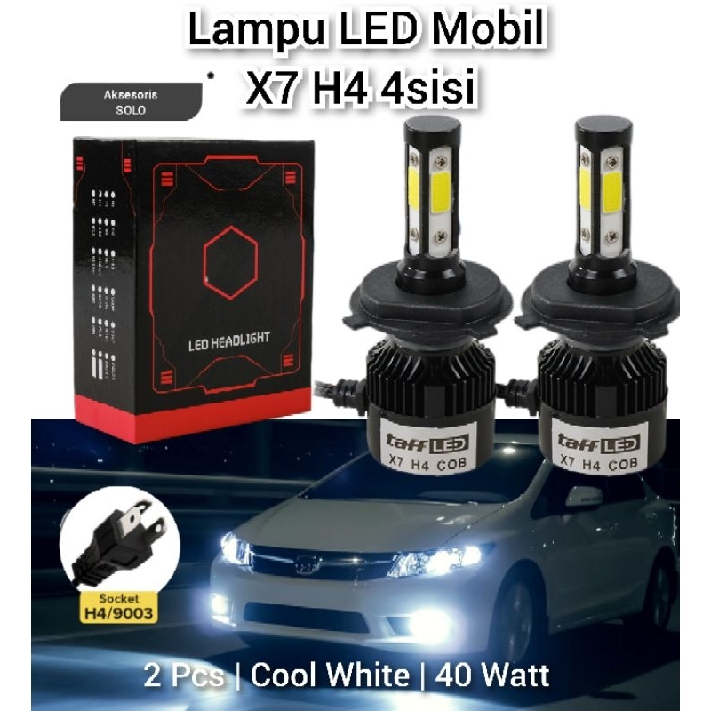 Jual Lampu LED H4 Mobil X7 4sisi ORI Taffled pnp Avanza Xenia Ayla ...