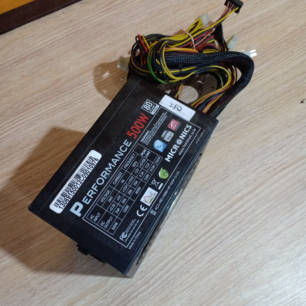 Jual PowerSupply Psu pure 500w 80Plus Micronic Performance - Psu pure 500watt 80plus | Shopee ...