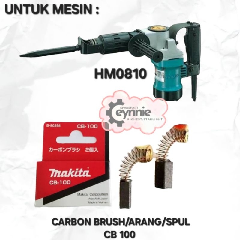 Jual CARBON BRUSH MESIN DEMOLITION HAMMER HM 0810 MAKITA CB 100 ARANG SPUL HAMMER HM0810 CB100 ...