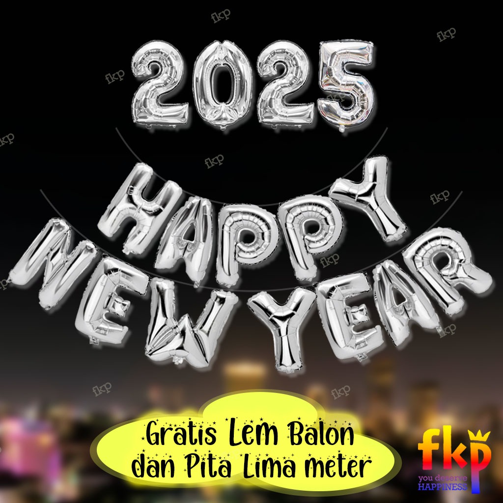 Jual FUN KIDS PARTY Balon Happy New Year / Dekorasi Tahun Baru/ Balon ...