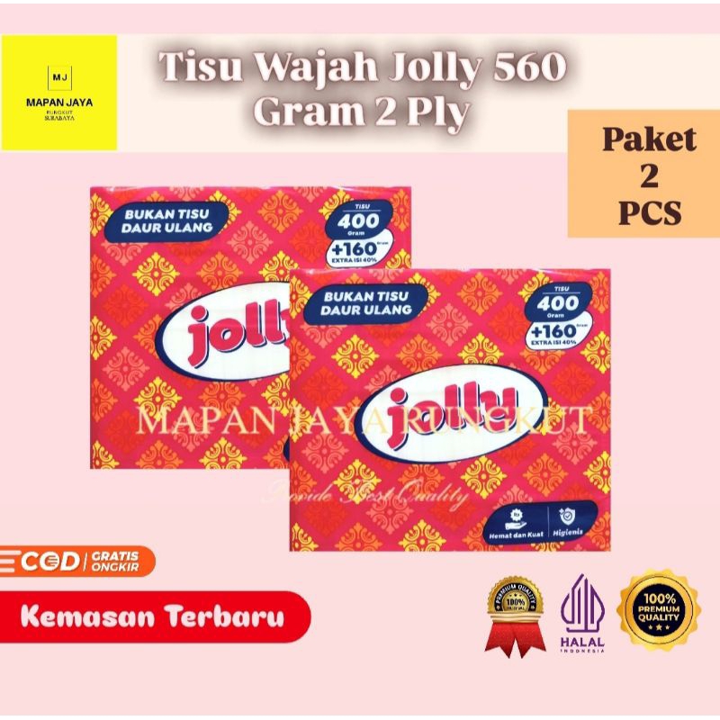 Jual (PAKET 2 PCS) Tisu Jolly 560 gr 2ply / Jolly Facial Tissue 560 ...