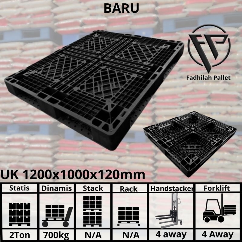 Jual PALLET PLASTIK BARU 120X100X12CM UNTUK LANDASAN BARANG GUDANG ...