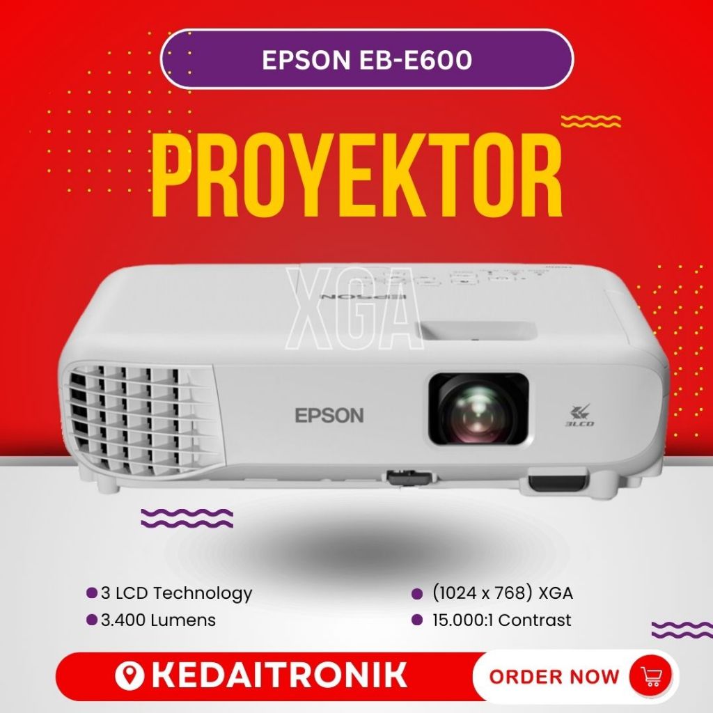 Jual Proyektor EPSON EBE600 EB E600 XGA 3LCD 3400 Lumens Projector TKDN Resmi | Shopee Indonesia