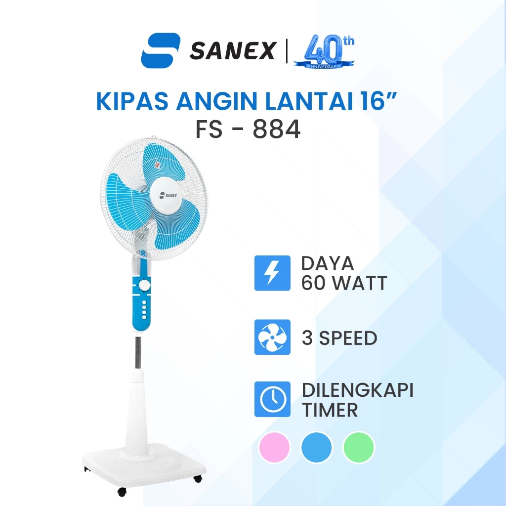 Jual Sanex Kipas Angin Standing FS-889, FS-884, FS-2216, SSF-1638, Dan SSF-1638R | Shopee Indonesia