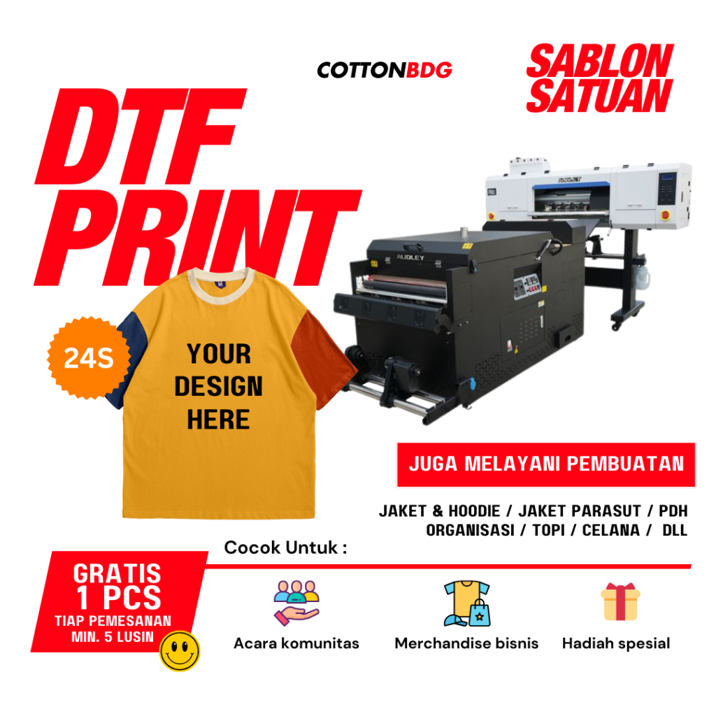 Jual Baju Kaos Oversize Tri Color Block Sablon Custom DTF Satuan Tangan ...