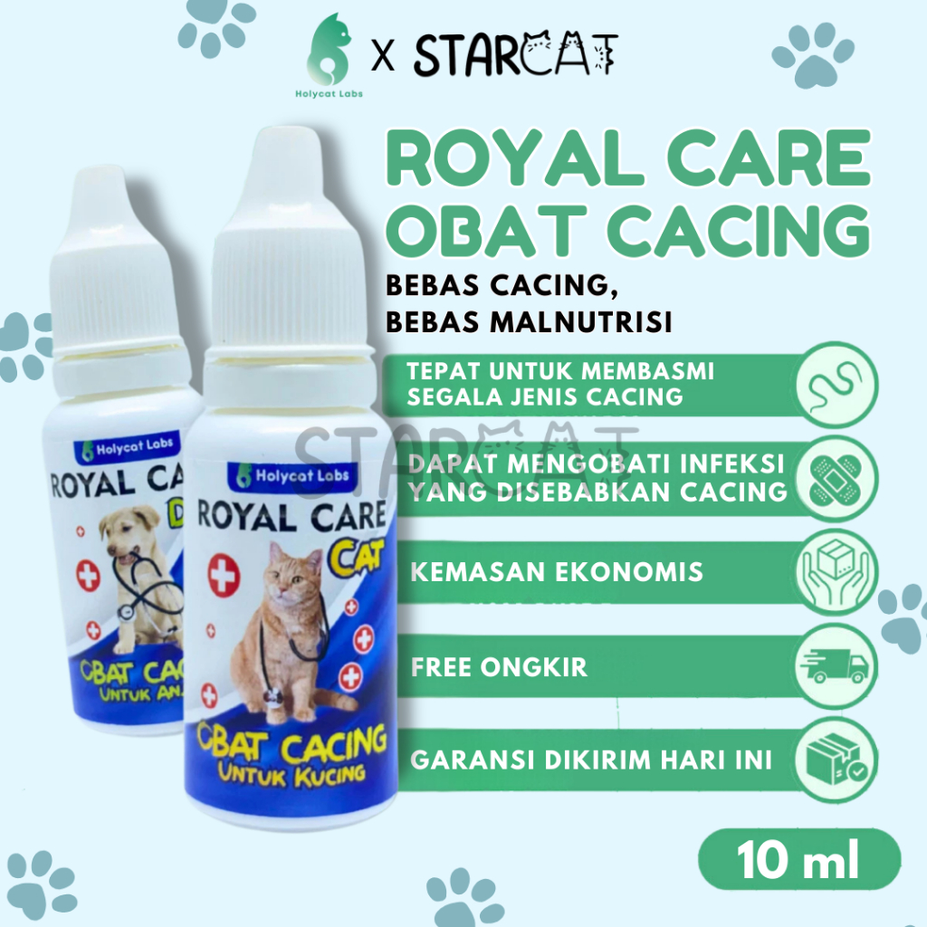 Jual SC Holycatlabs Royal Care OBAT CACING 10ML Ampuh Cegah Cacingan ...