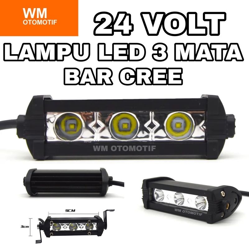 Jual Lampu LED Tembak Sorot CWL 3 Mata 24 Volt Pipih Truk Bus Canter ...