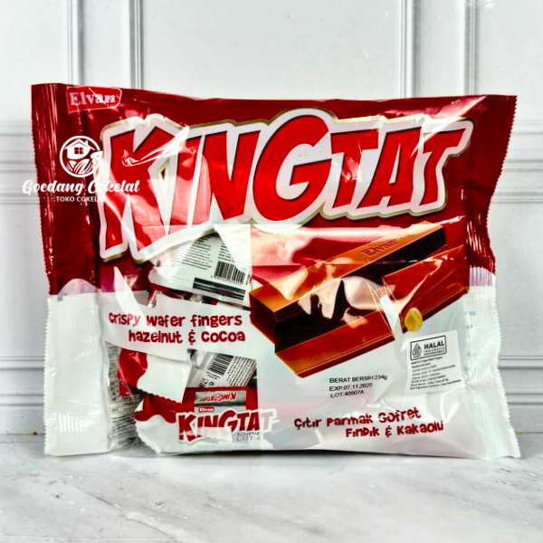 Jual ELVAN KINGTAT Chocolate Coklat Crispy Wafer Fingers Hazelnut ...