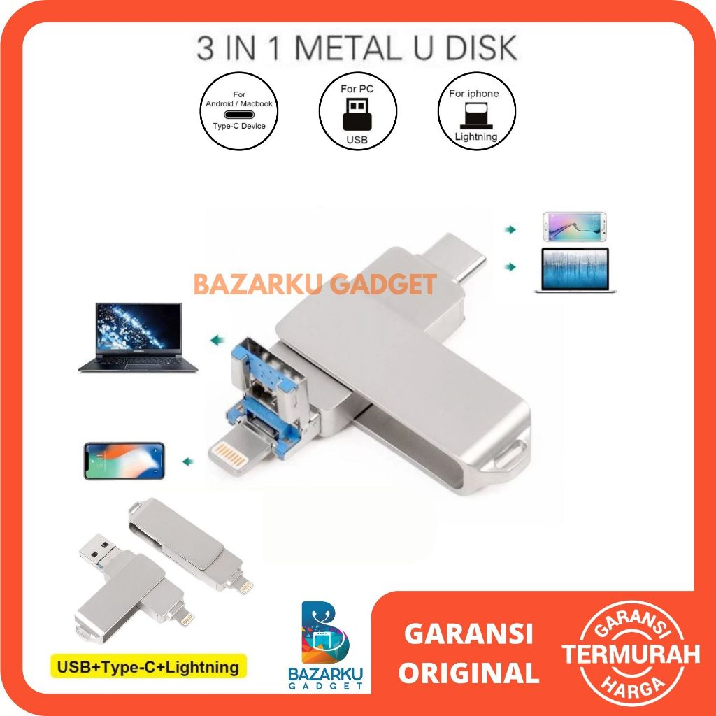 Jual Flash Disk OTG Universal For USB TYPE C IOS Flash Drive OTG 32GB ...