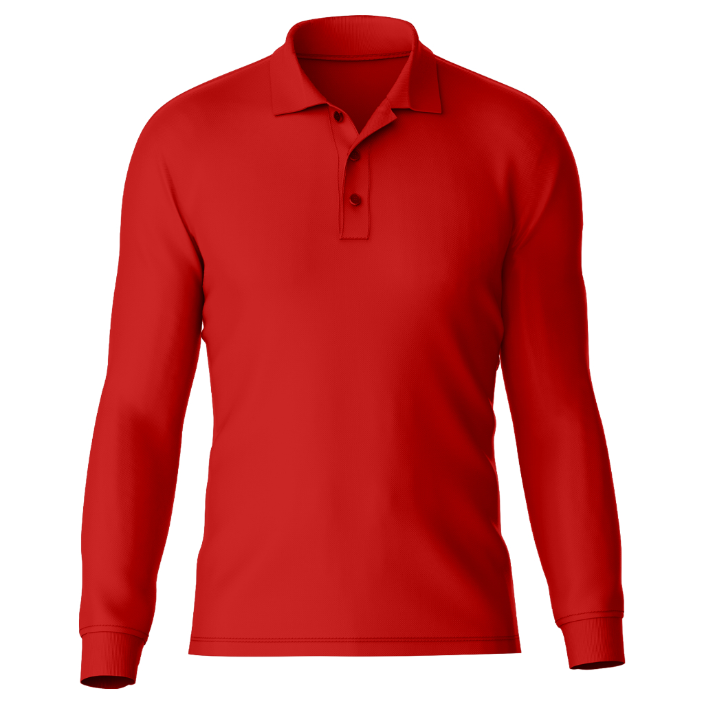 Jual KAOS KERAH LENGAN PANJANG PRIA WANITA MERAH POLOS | Shopee Indonesia