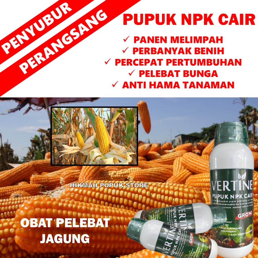 Jual Pupuk NPK Plus Perekat Perbanyak Buah Jagung Melebatkan Bunga dan Menyuburkan Jagung ...