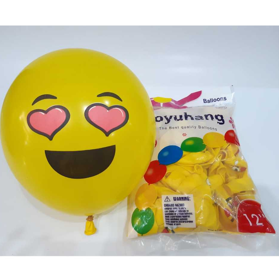Jual Balon Latex EMOJI kuning (harga 1 pak) | Shopee Indonesia