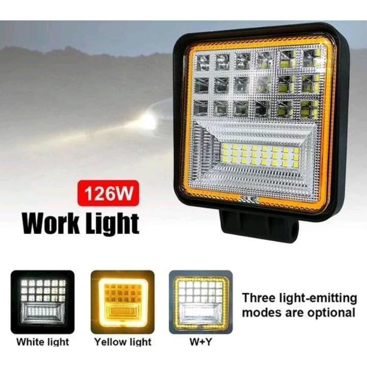 Jual Lampu Led Kotak Work Light 126 Watt 12/24 Volt - Ring Kuning ...