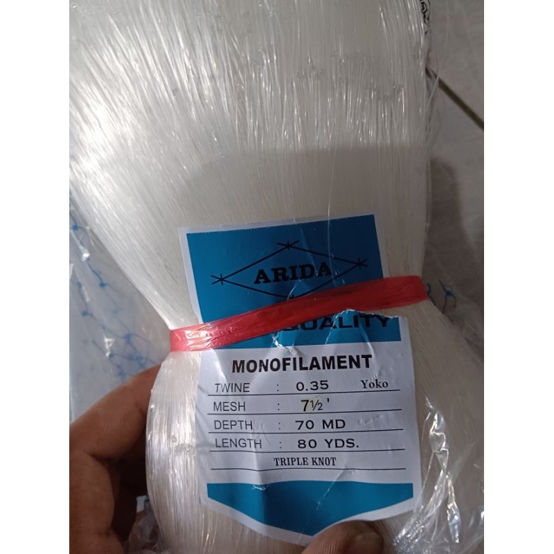 Jual jaring ikan ARIDA 7½ INCH 0.35 70MD/80YDS YOKO TRIPEL KNOT / TIGA ...