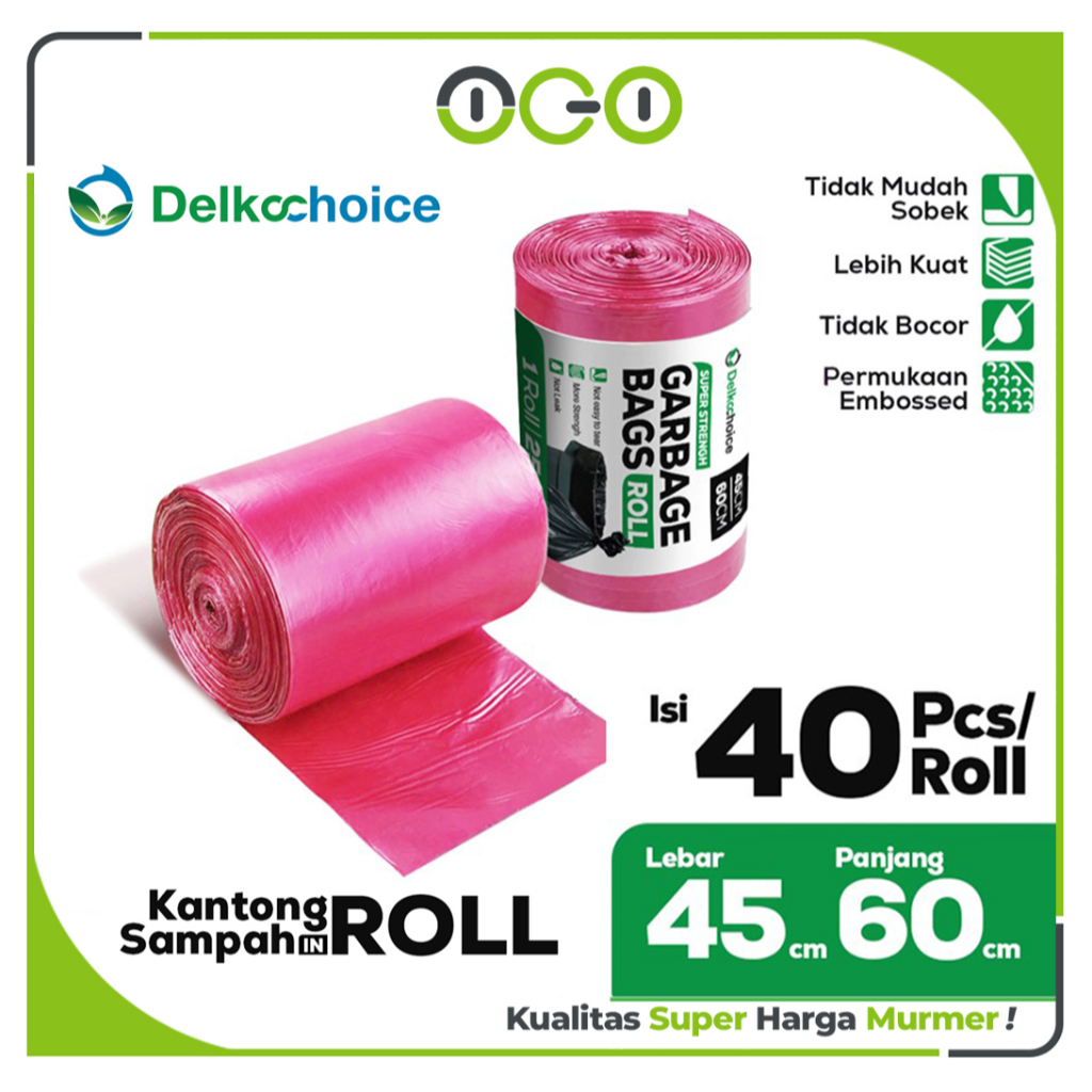 Jual Plastik Sampah Roll 45cm x 60cm Merah Kantong Kresek / Trash Bag ...