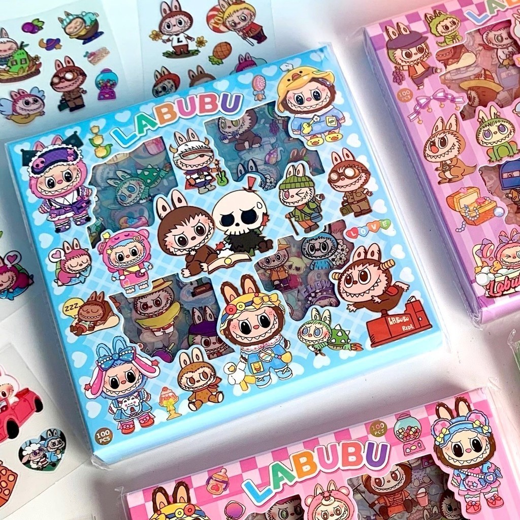 Jual 100 Lembar Stiker Labubu Sticker Viral Lucu Korea DIY Murah ...