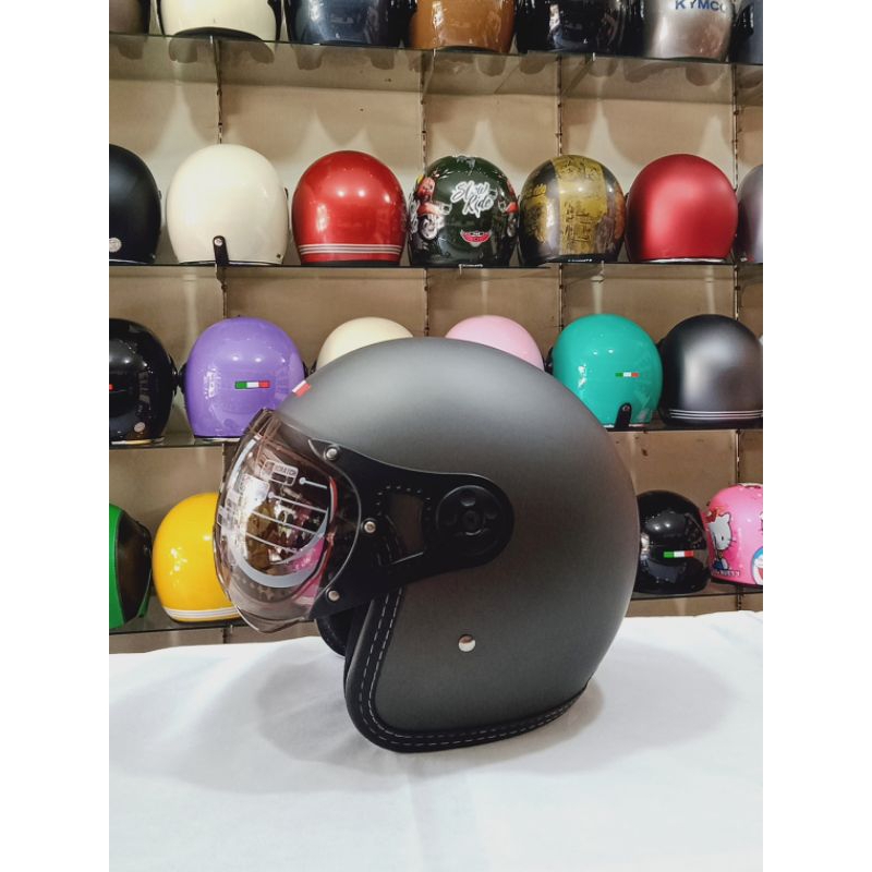 Jual Aizo Italy Helm Kaca Pilot Warna Abu Doff Berlabel SNI Bisa COD ...