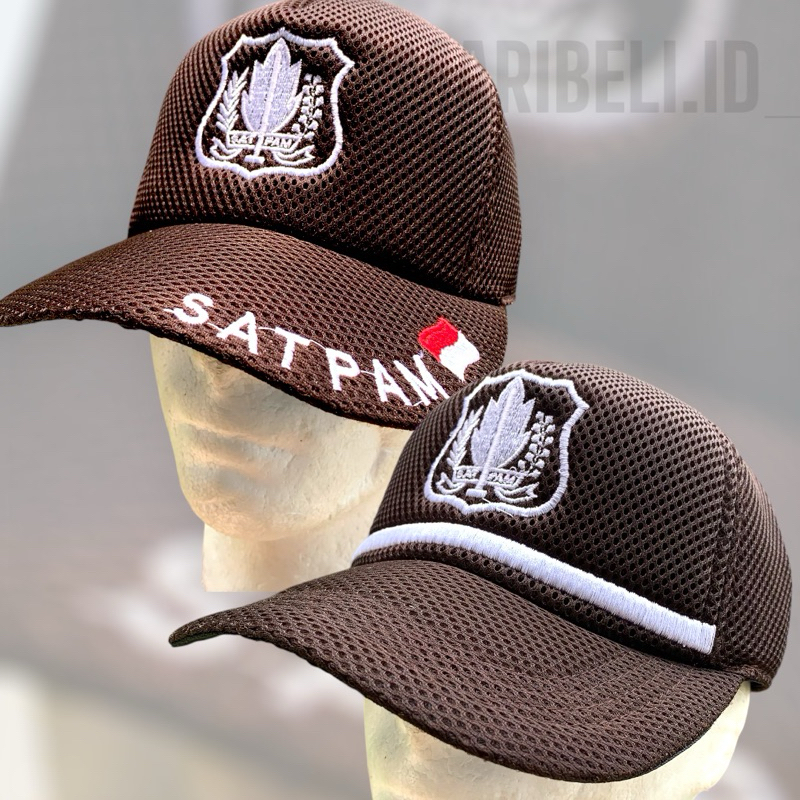 Jual TOPI SATPAM SECURITY COKLAT LIS PUTIH | Shopee Indonesia