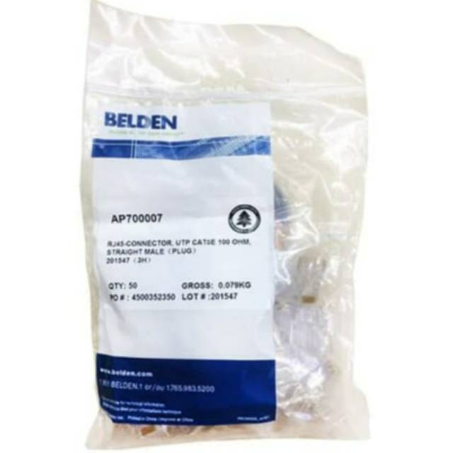 Jual SJS Connector RJ45 Belden Original CAT5 AP70007 (50 pcs) READY ...