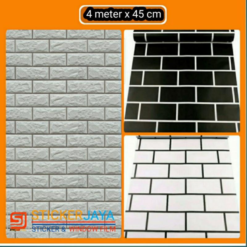 Jual Wallpaper Stiker Motif Batu Bata Stiker Marmer Serat Kayu ...