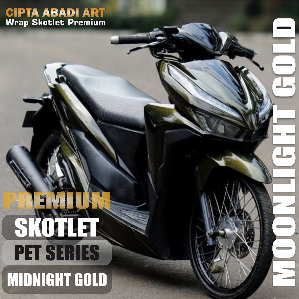 Jual Skotlet Stiker Motor Hitam Lembayung Moonlight Gold Sticker Body ...