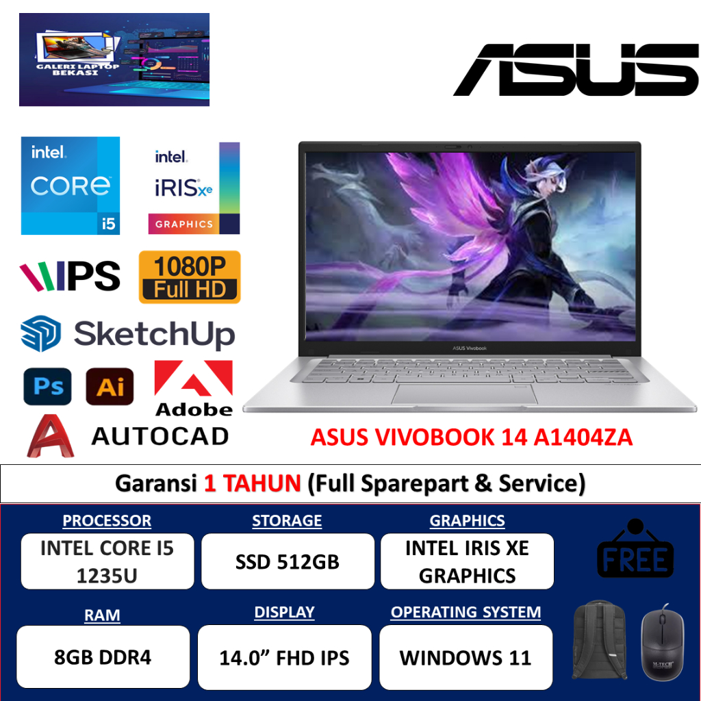 Jual Laptop Asus Vivobook 14 A1404ZA VIPS553/VIPS551 INTEL I5 1235U ...